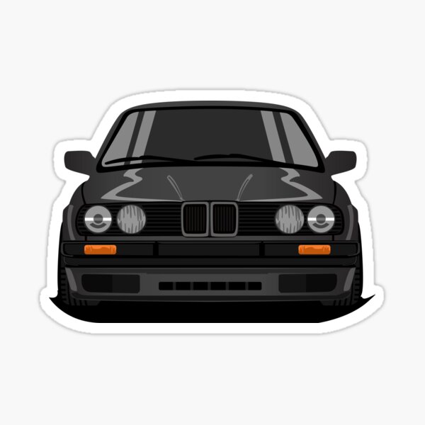 "The Black E30." Sticker for Sale by Gema008 | Redbubble