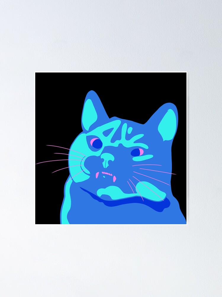 "Neon “wut?” Cat" Poster for Sale by Spellhammer | Redbubble