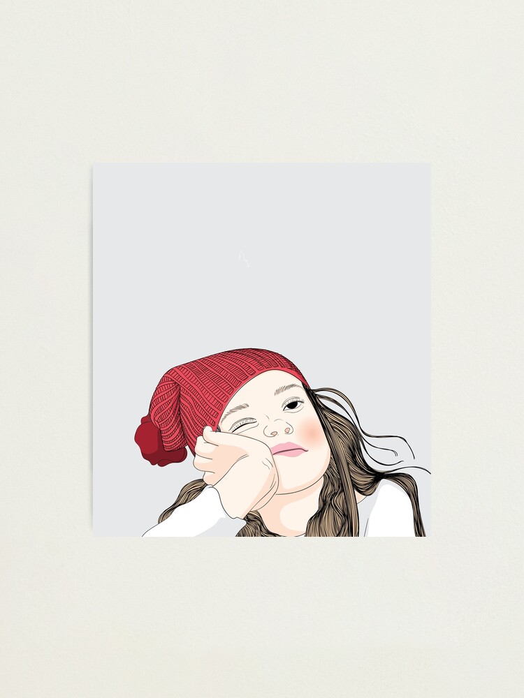 Lámina fotográfica «oscuro, cara, niña, persona, mujer, triste ...