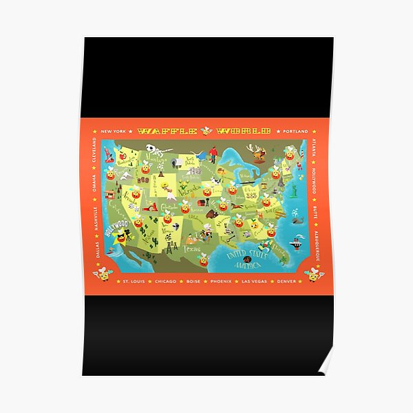 "Waffle World Map " Poster for Sale by Bronx2000 | Redbubble