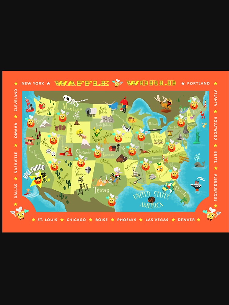"Waffle World Map " T-shirt for Sale by Bronx2000 | Redbubble | bolt t ...
