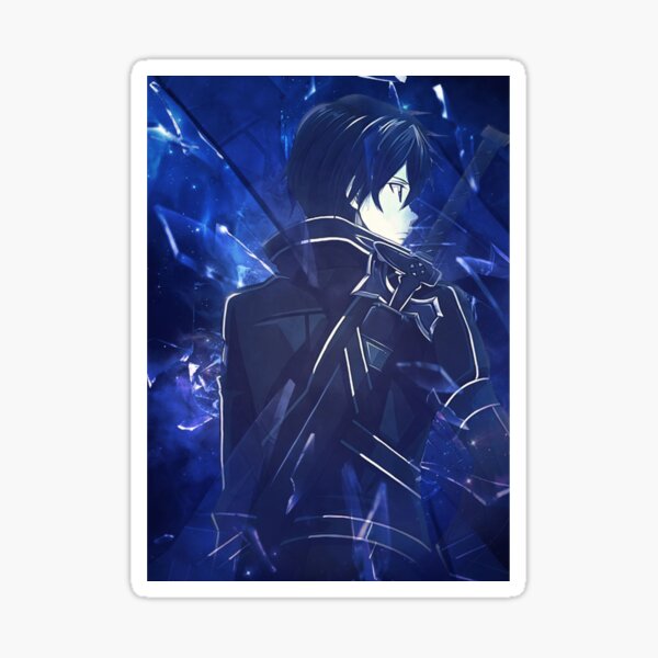 "kirito sword blue background graphic" Sticker for Sale by ThomasMarvin ...