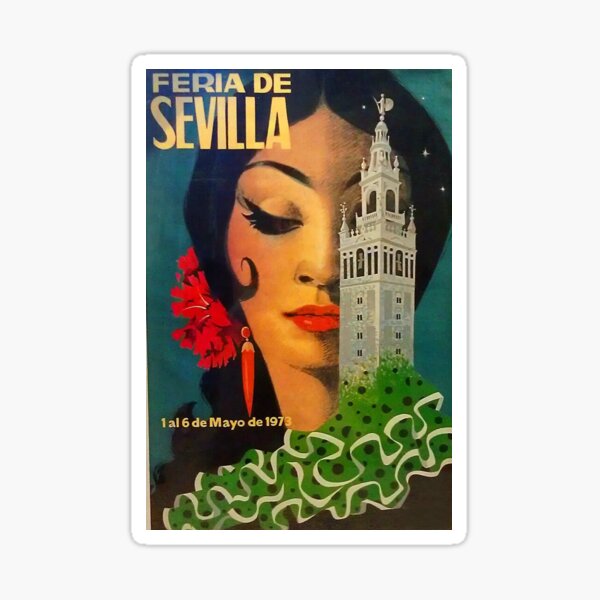 "Feria de Sevilla Vintage" Sticker for Sale by oliviabarman | Redbubble