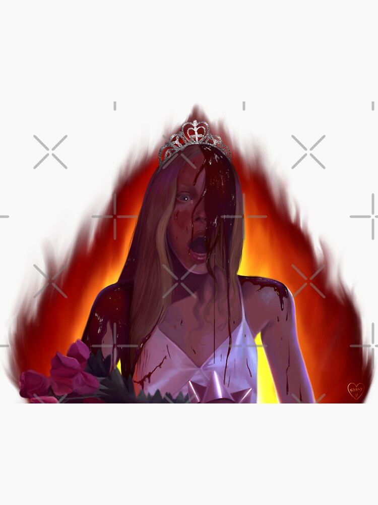 "Carrie 1976" Sticker by thelamehuman | Redbubble