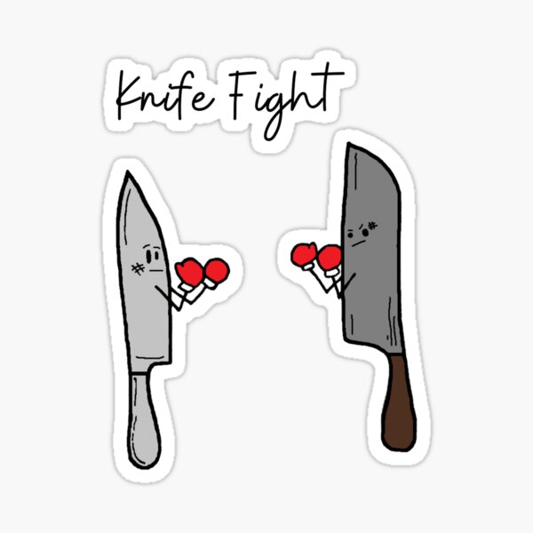 "Knife Fight" Sticker by FatCatDark | Redbubble