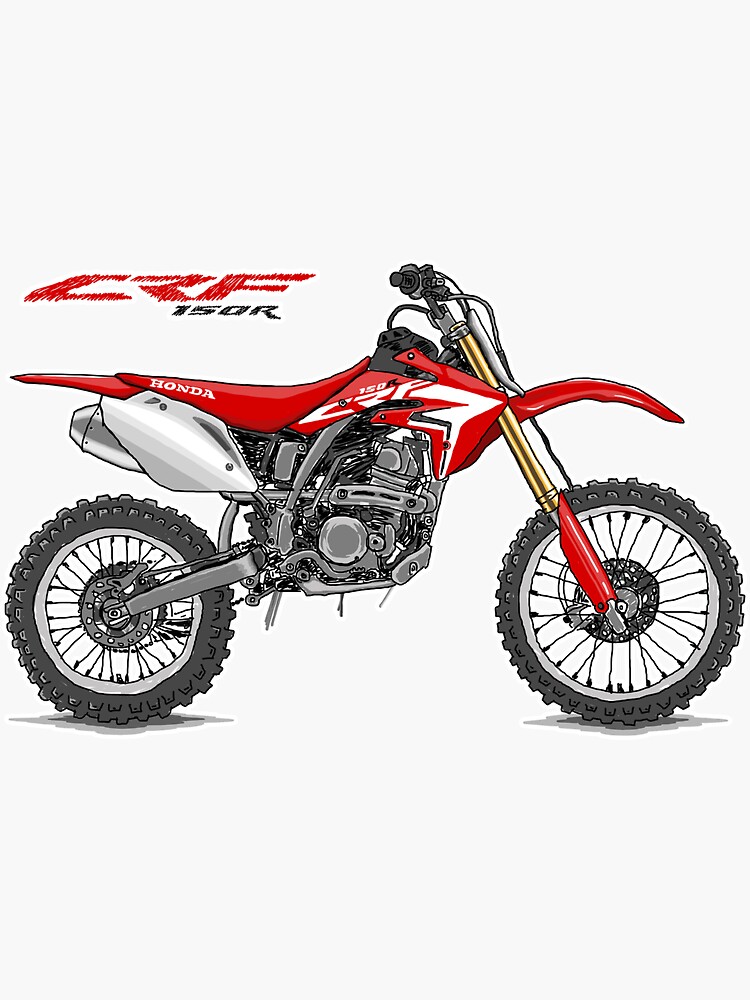 "CRF 150R doodle" Sticker for Sale by EMIRARTLAB | Redbubble