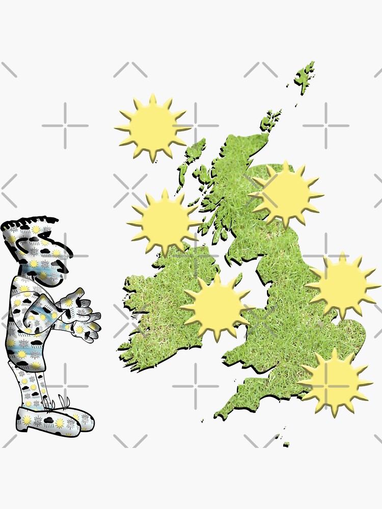 "Cartoon - weather forecaster in front of a map of the British Isles ...
