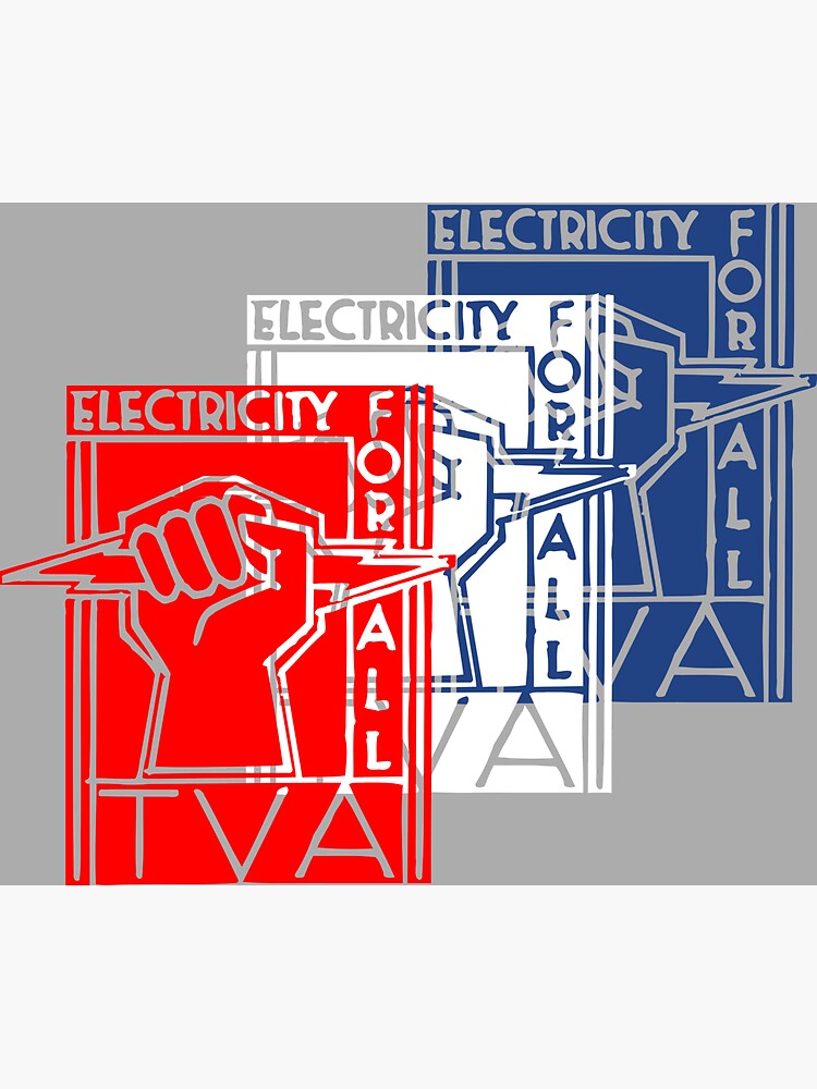 "TVA-Tennessee Valley Authority-Patriotic New Deal Poster" Sticker for ...