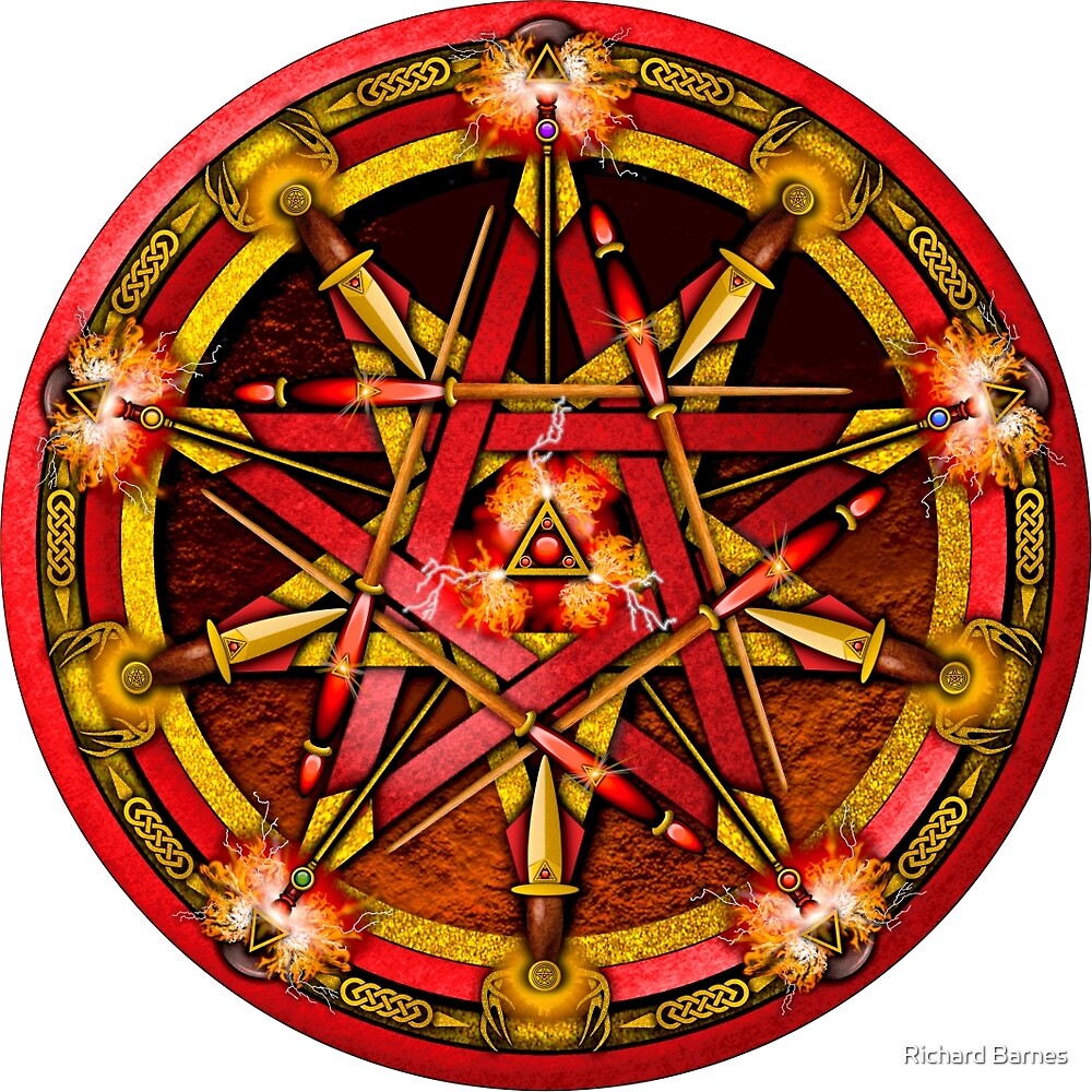 "Elemental Pentacle for Fire" by Ricky Barnes | Redbubble