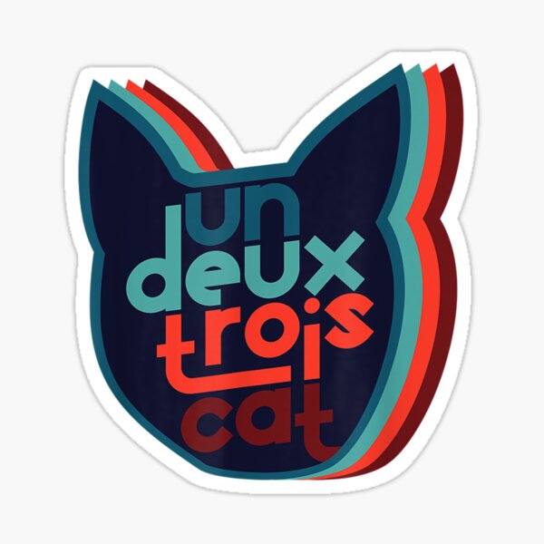 "Un Deux Trois Cat Counting Numbers in French" Sticker for Sale by ...