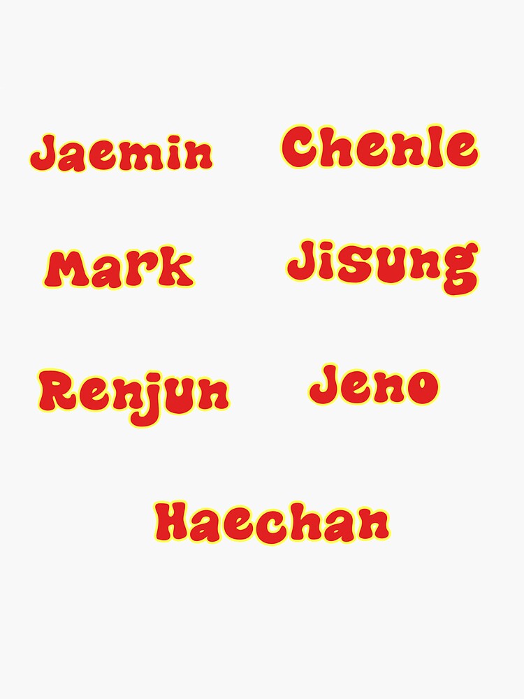 "Nct dream names hello future font " Sticker for Sale by Themultimess ...