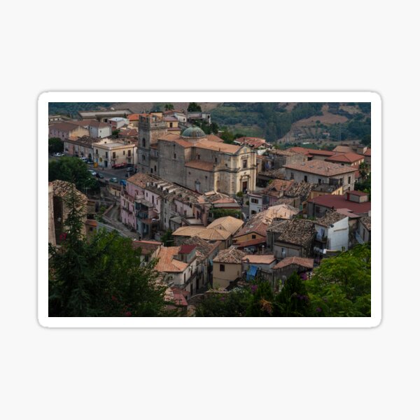 "Tiled roofs and narrow streets of Stilo, Calabria" Sticker for Sale by ...