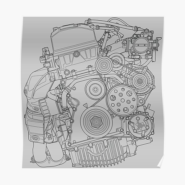 "Honda S2000 Engine - F20C/F22C" Poster by ApexWear | Redbubble