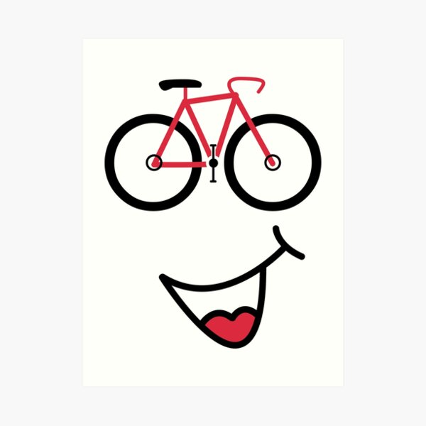 "Bike Smiley Face Cycling Emoji" Art Print for Sale by 4U2NV-LDN ...