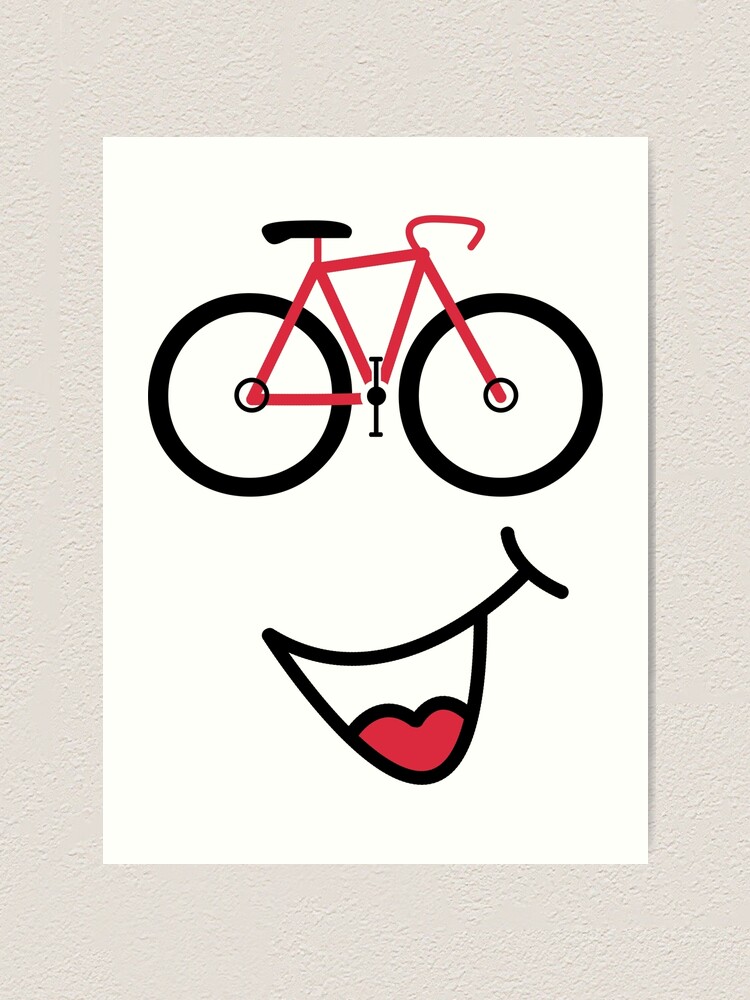 "Bike Smiley Face Cycling Emoji" Art Print for Sale by 4U2NV-LDN ...