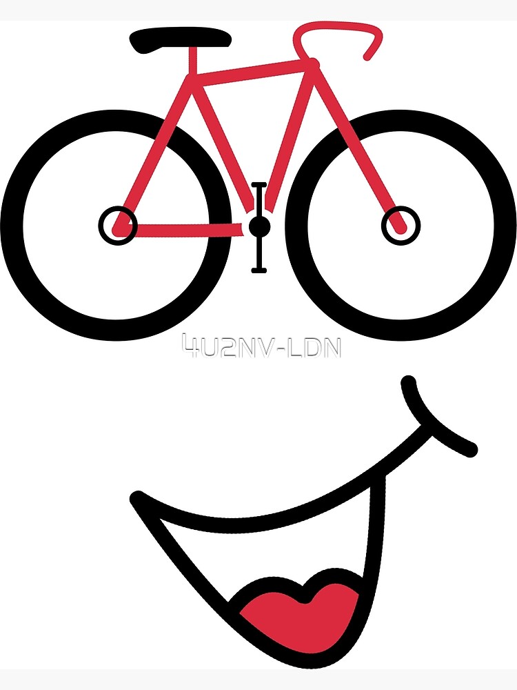 "Bike Smiley Face Cycling Emoji" Art Print for Sale by 4U2NV-LDN ...