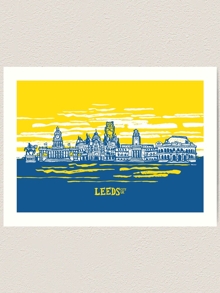 "Leeds city free hand drawing" Art Print by nokhookdesign | Redbubble