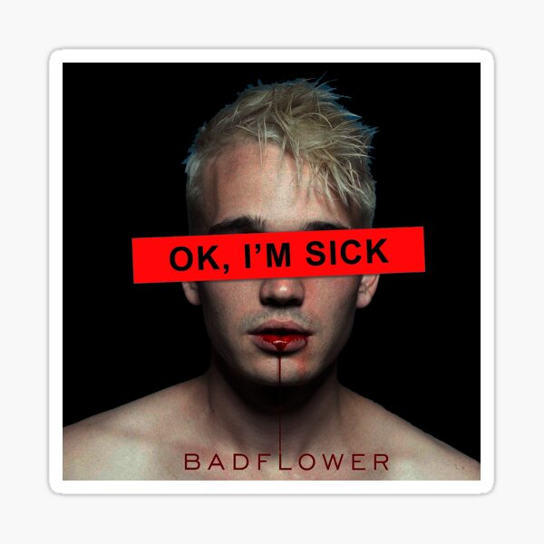 "bad flower band - cover album" Sticker by casadyl | Redbubble