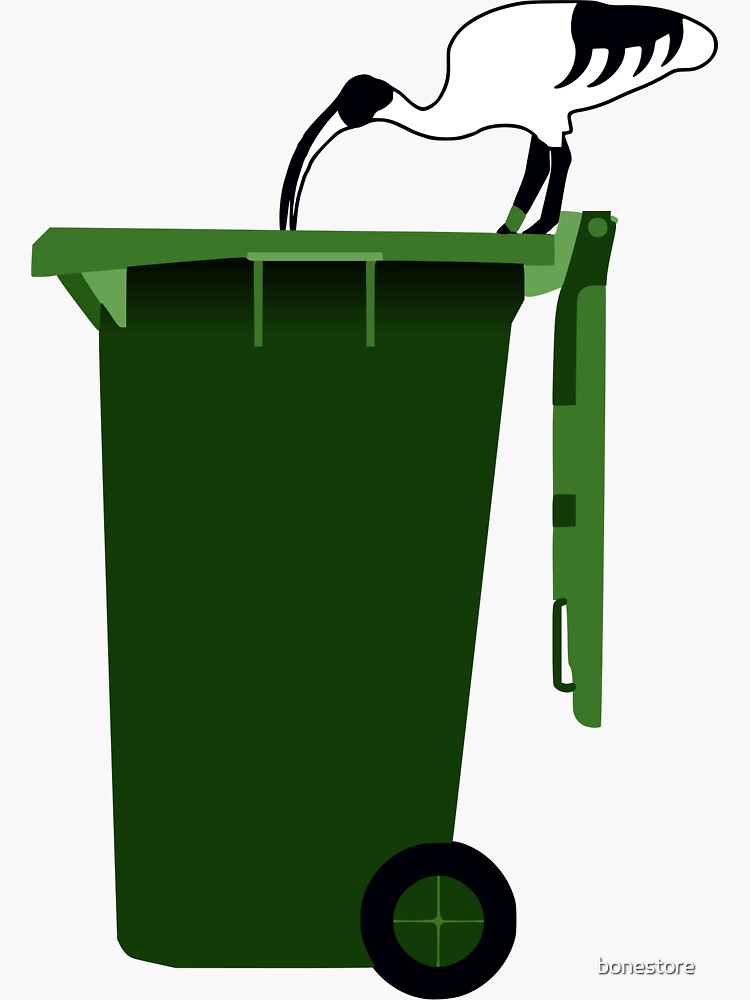 "australian bin chicken - original" Sticker by bonestore | Redbubble