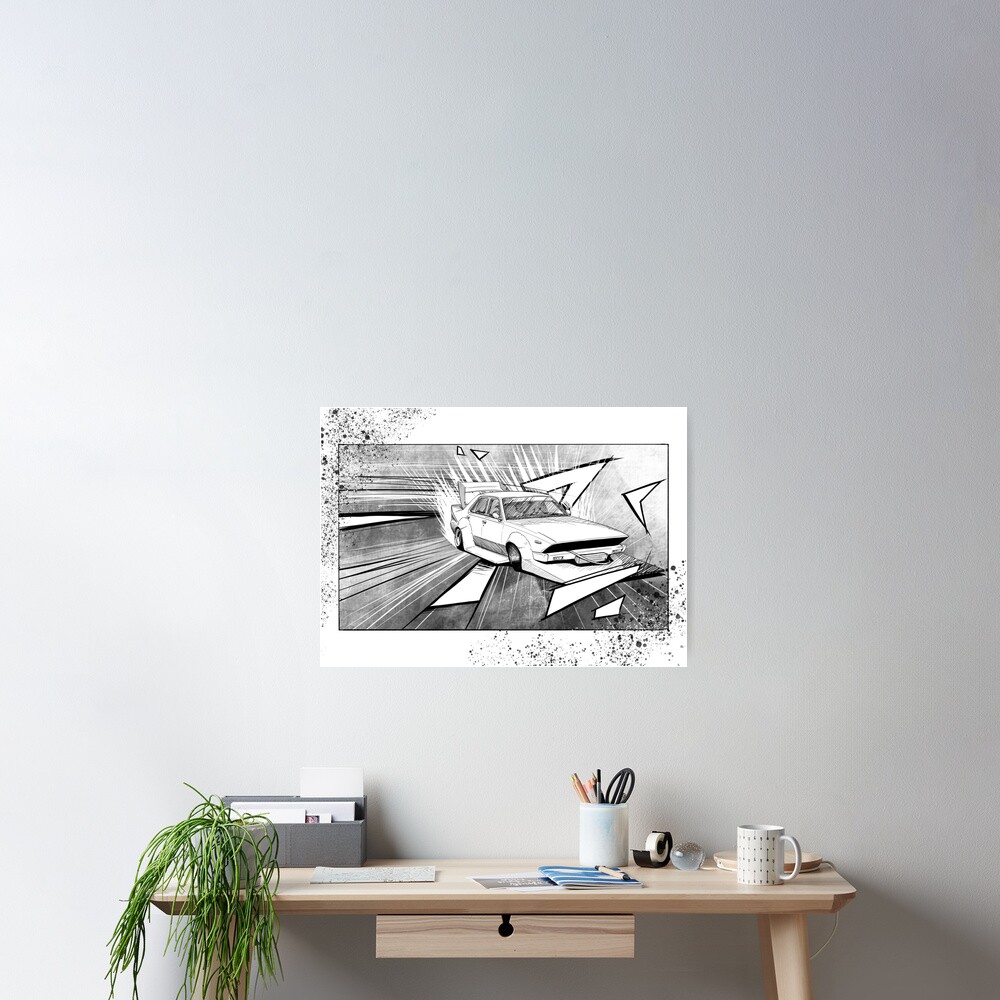 "Drift 8 - drifting comic car art" Poster for Sale by yeomanscarart ...