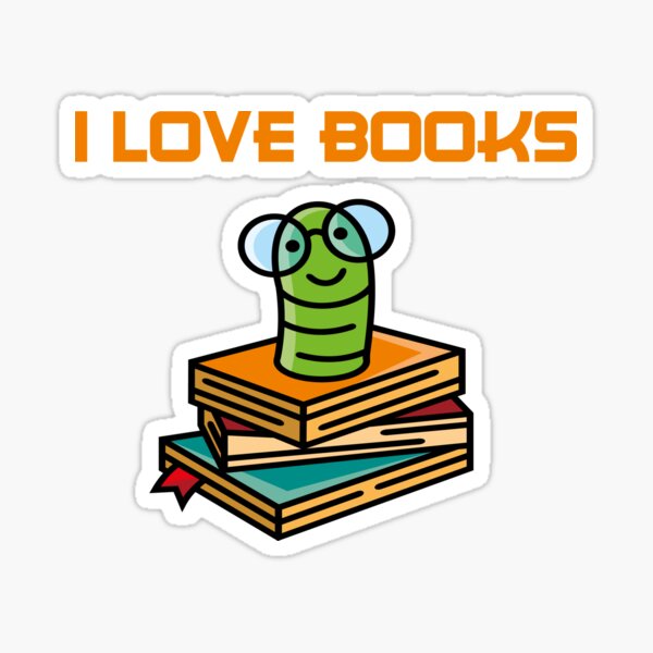 "I LOVE BOOK READING " Sticker for Sale by dionysusgk555 | Redbubble