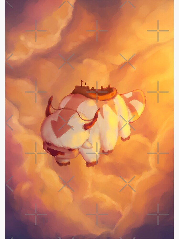 "avatar the last airbender, appa Fly painting" Sticker for Sale by ...
