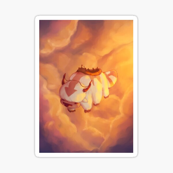 "avatar the last airbender, appa Fly painting" Sticker for Sale by ...