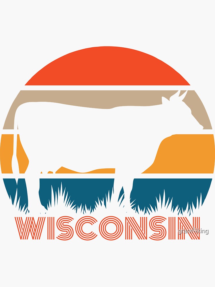 "Cow Heifer Farm Owner State of Wisconsin Dairy Farmer Retro design ...