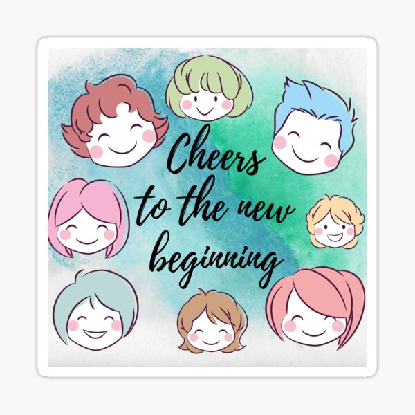 "Cheers to the new beginning" Sticker for Sale by disharajput | Redbubble