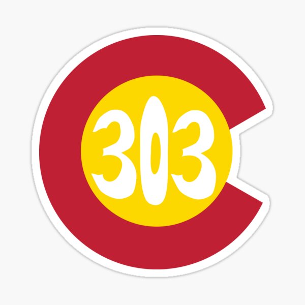 "Hand Drawn Colorado Flag 303 Area Code" Sticker for Sale by itsrturn ...