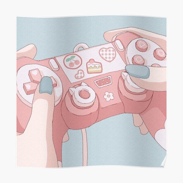 "cute anime controller" Poster for Sale by mango-milk | Redbubble