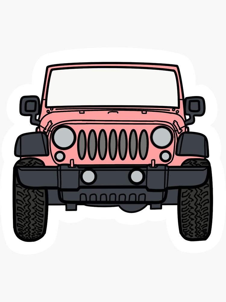 "Pastel Red Jeep" Sticker for Sale by sohastickers | Redbubble