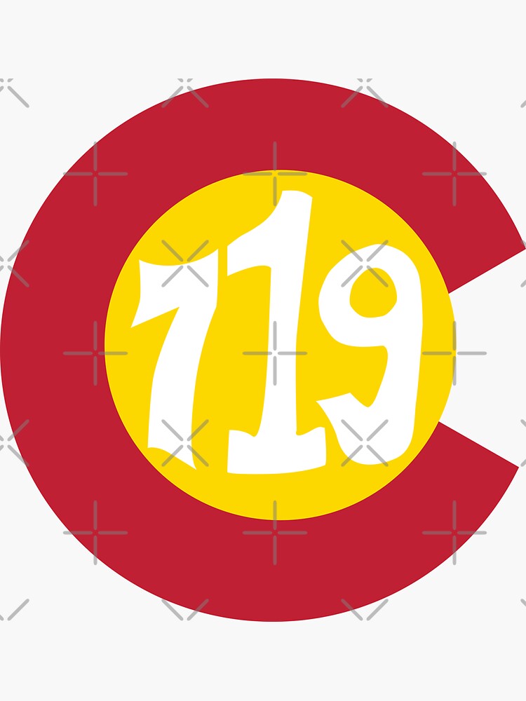 "Hand Drawn Colorado Flag 719 Area Code" Sticker for Sale by itsrturn ...