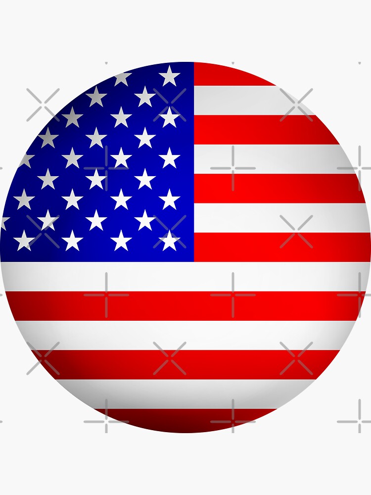 "Round USA flag sign" Sticker for Sale by Smaragdas | Redbubble