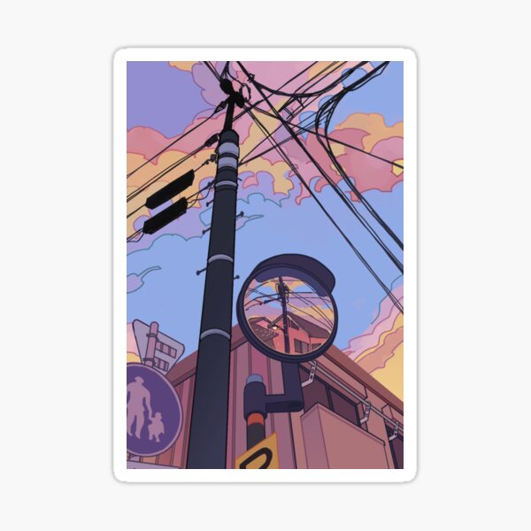 "aesthetic bus stop" Sticker for Sale by mango-milk | Redbubble