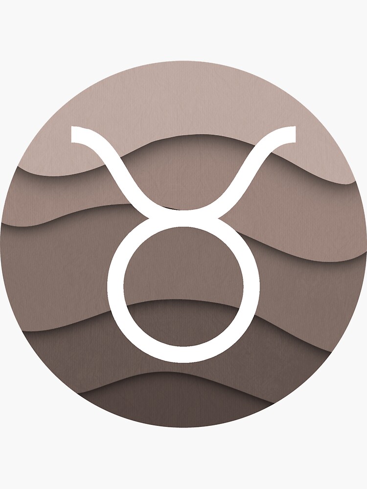 "taurus symbol brown aesthetic " Sticker for Sale by thehoroshop ...