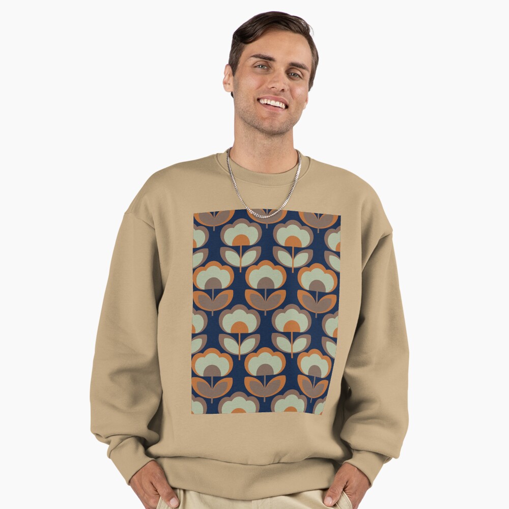 "70s style dark blue graphic flower pattern" iPhone Case for Sale by ...