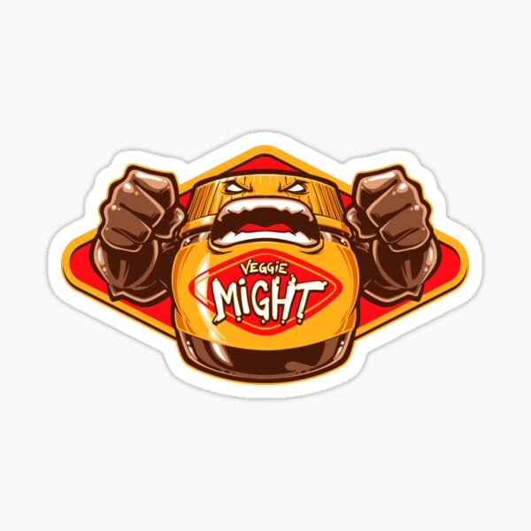 "Veggie-MIGHT" Sticker for Sale by Obvian | Redbubble