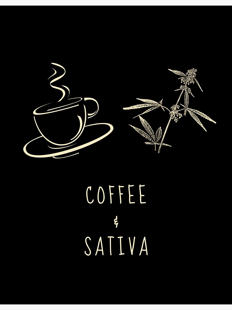 "Coffee & Sativa" Sticker by DruidLife | Redbubble