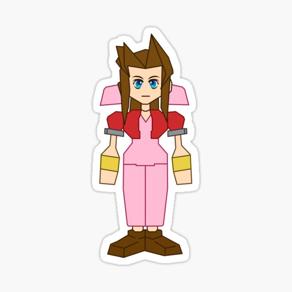 "Lady Hero Aerith Low Poly" Sticker by UltraMelon | Redbubble