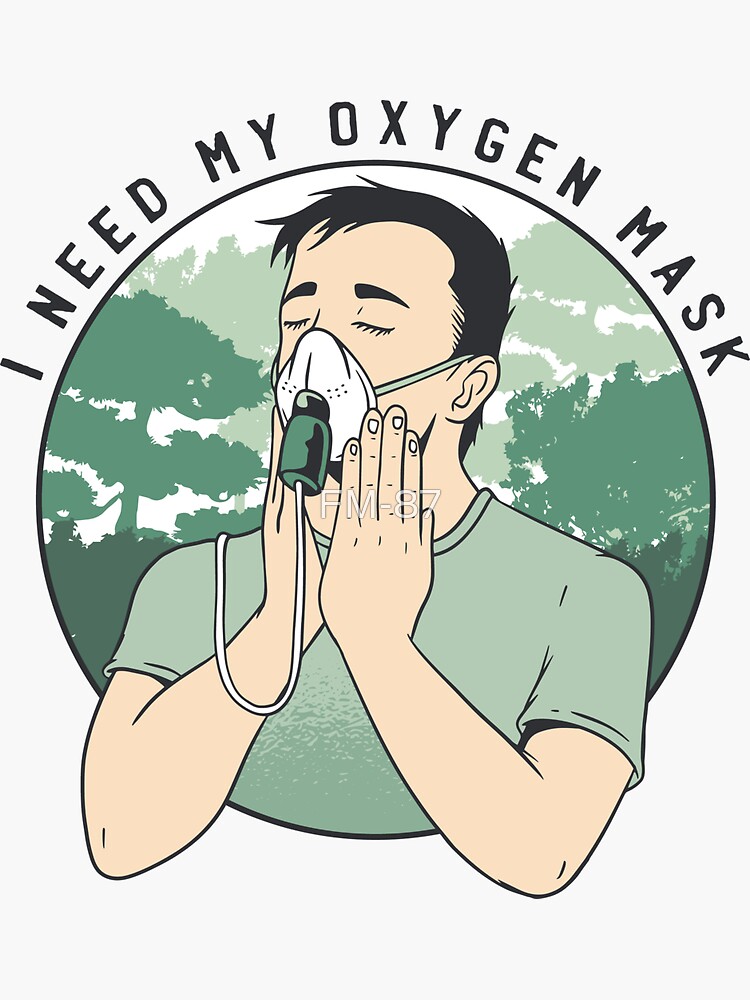 "Funny Oxygen Mask " Sticker for Sale by FM-87 | Redbubble