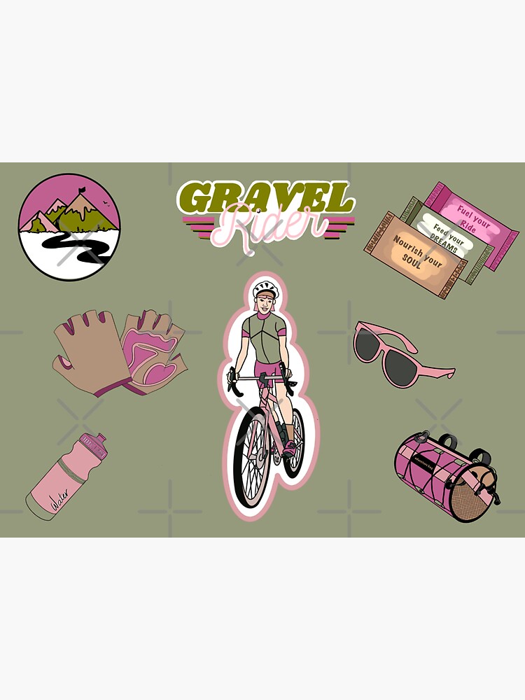 "Gravel Rider Starter Pack - Woman in Jungle Palette" Sticker for Sale ...