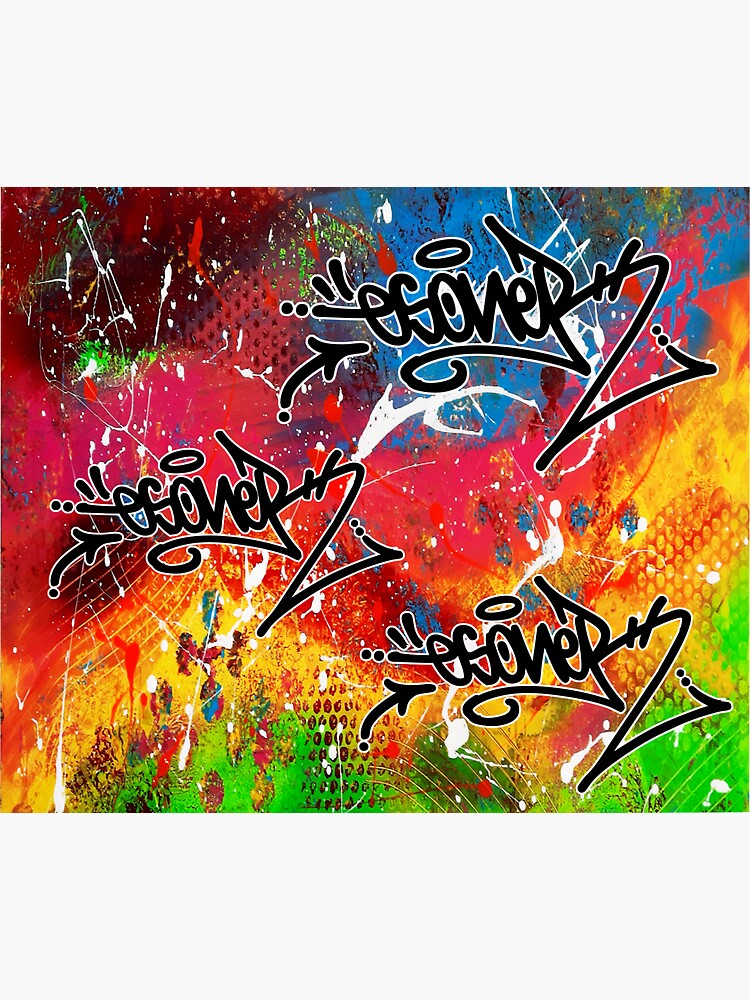 "COLOURED TAGS OF ESONE ABSTRACT URBAN GRAFFITI STREET STYLE" Sticker ...