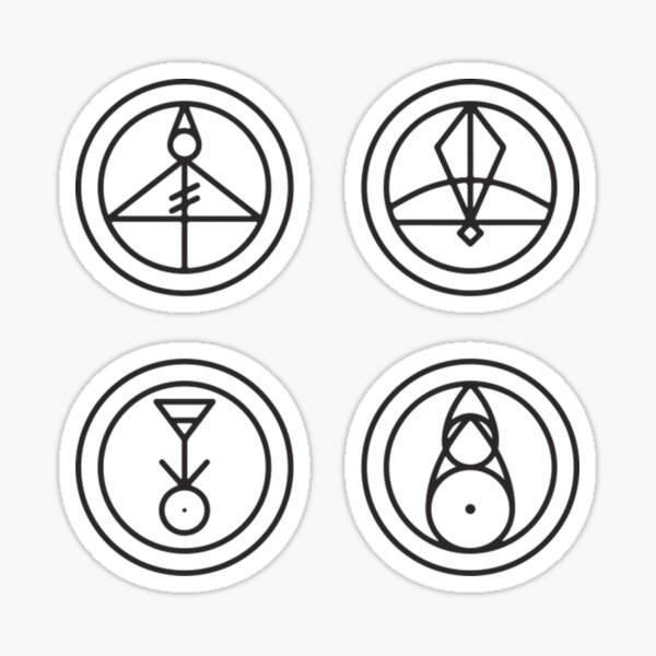 Pegatina «Glifos de la casa del búho (oscuro sobre fondo claro ...