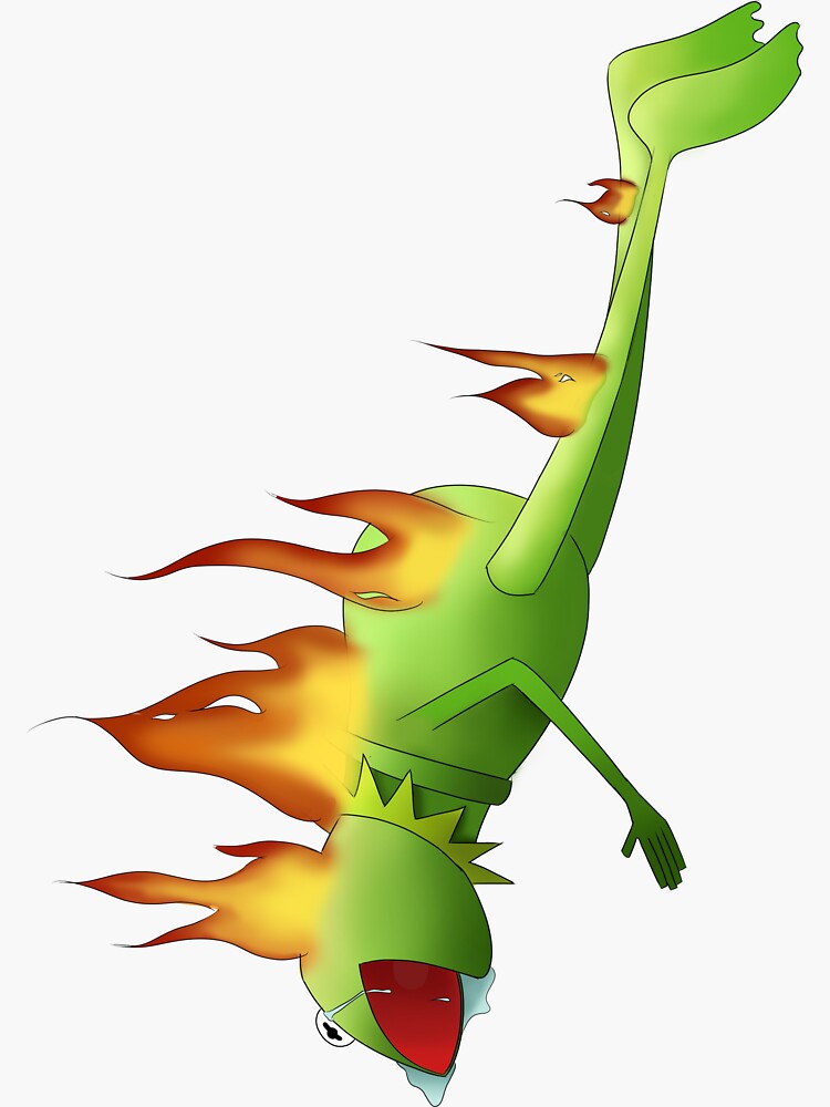 "Kermit on Fire Meme" Sticker for Sale by MaQdeee | Redbubble