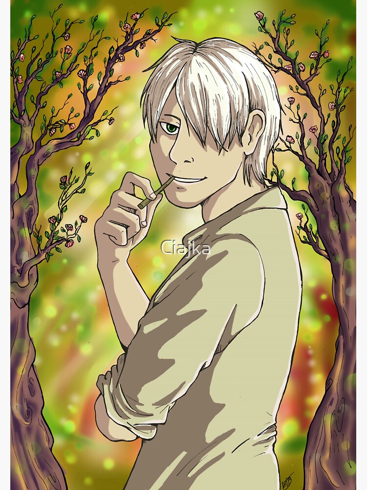 " Ginko from Mushi-shi" Sticker by Ciajka | Redbubble