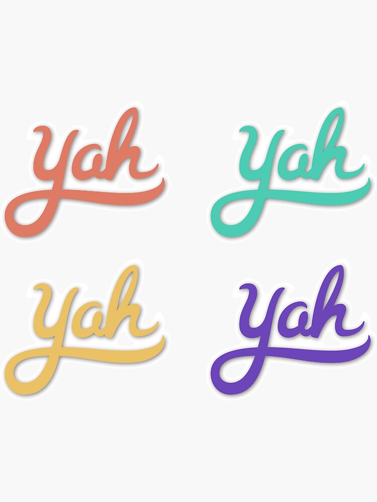"Yah Multi-Color Sticker Pack" Sticker for Sale by sticker-stacker ...