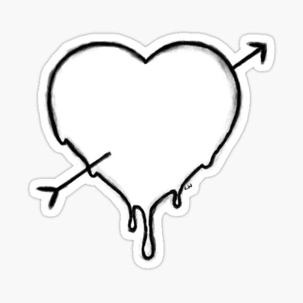 "Dripping Heart" Sticker for Sale by lw8- | Redbubble