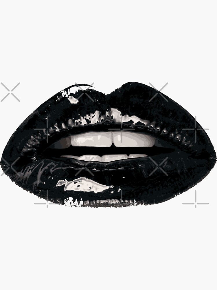 "Black Lips" Sticker for Sale by InkubusDesign | Redbubble