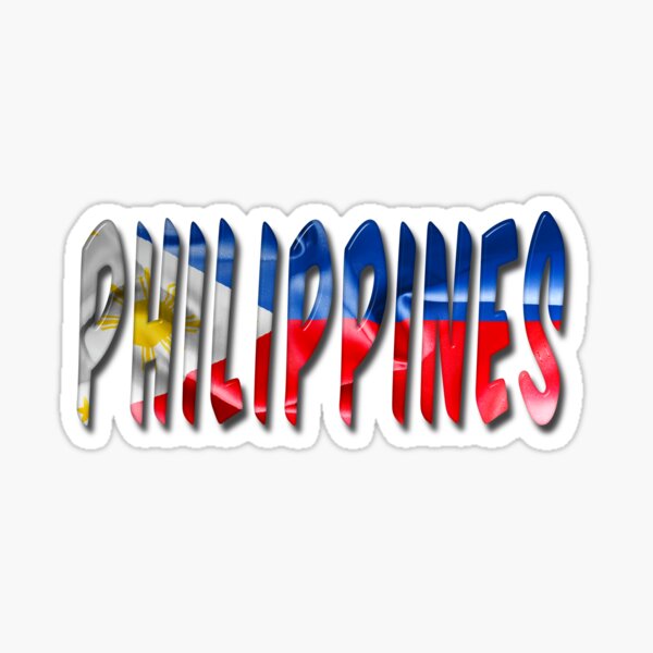 "Philippines Word With Flag Texture" Sticker for Sale by MarkUK97 ...